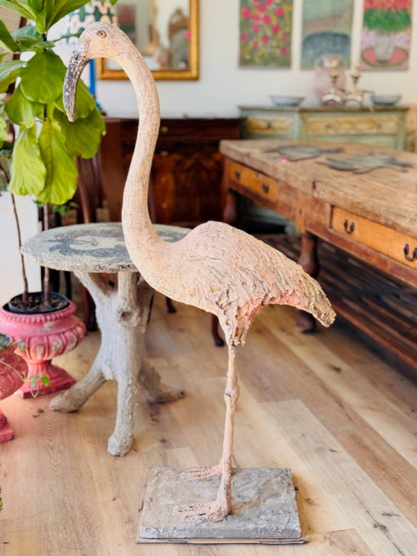 Delightful Life-size French Flamingo Sculpture - Helen Storey Antiques