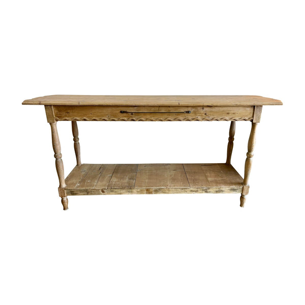 Italian Console Draper’s Table in Pine, Kitchen Island - Late 19th Cen ...