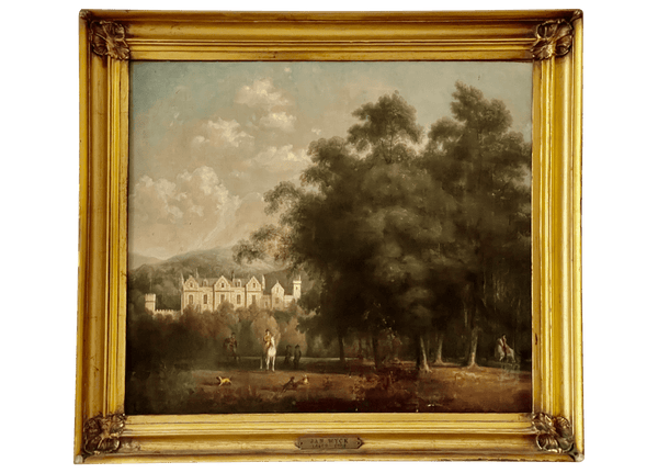 Jan Wyck (Dutch 18th Century) Oil on Canvas, Castle and Hunt Scene ...