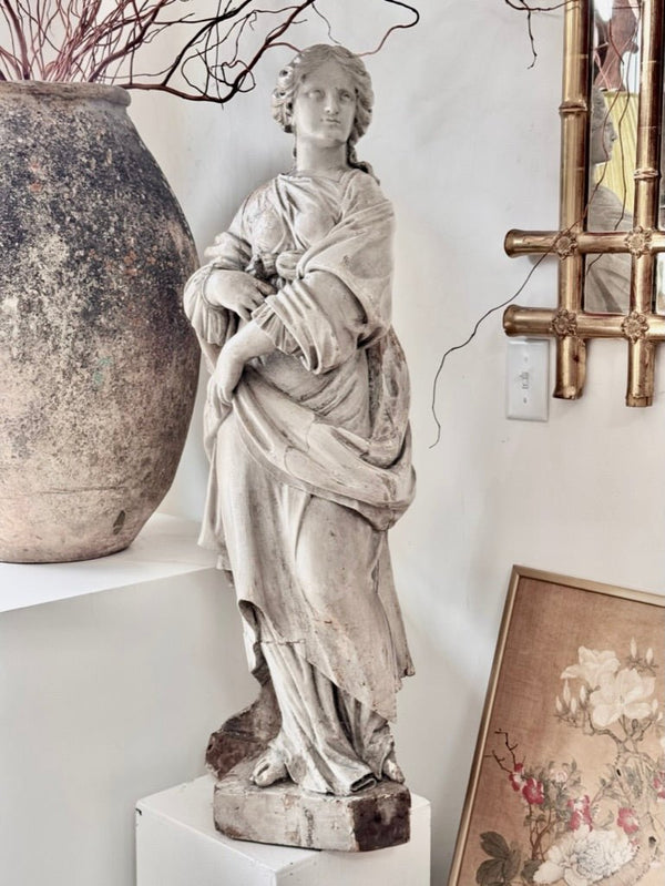 Late 18th Century carved, polychrome French Statue of a Woman - Helen ...