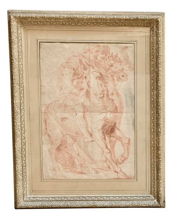 Old Master, French School Equestrian Sanguine chalk drawing - Helen ...