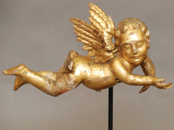 Pair of 17th Century Italian Carved, Gilt Putti on Stands - Helen ...
