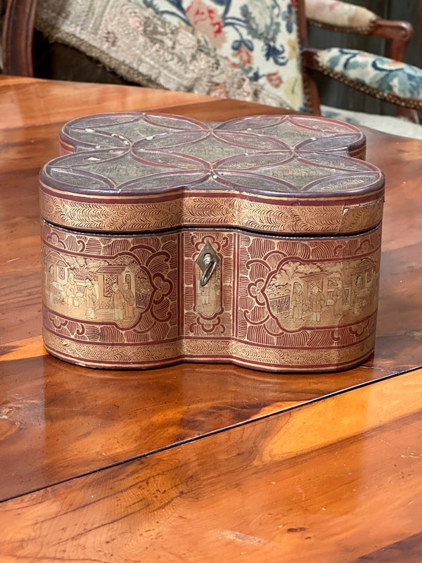 Rare Quatrefoil Chinese Export Tea Caddy, 19th Century - Helen Storey ...